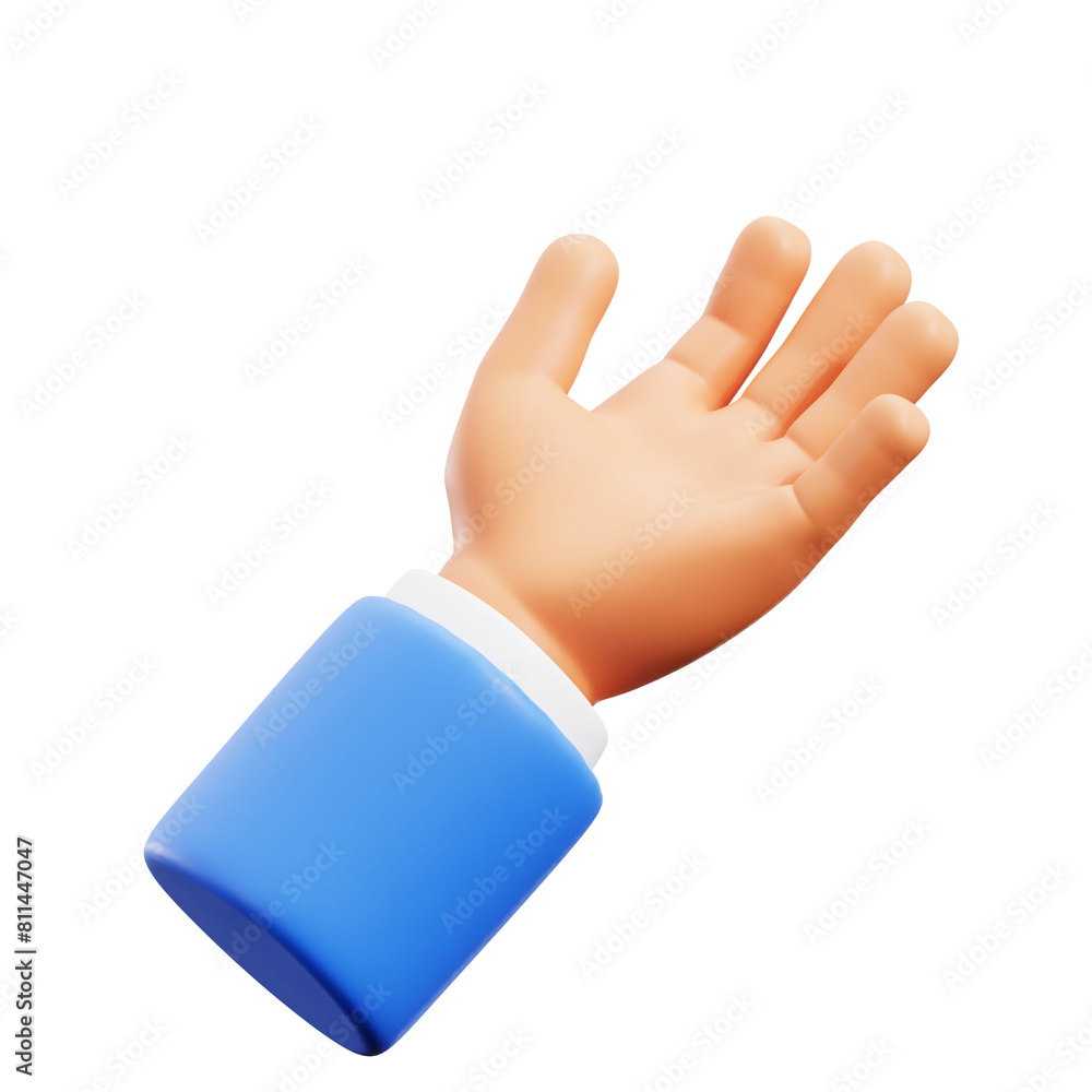 human raise hand gesture receive symbol 3d icon illustration render ...