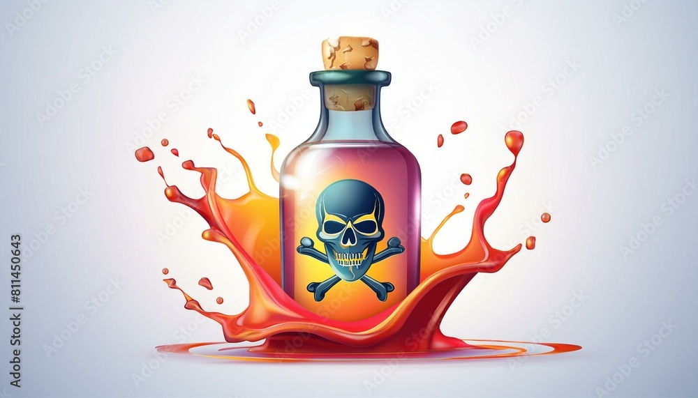 poition bottle mockup isolated on white background, 3D rendering, crown ...