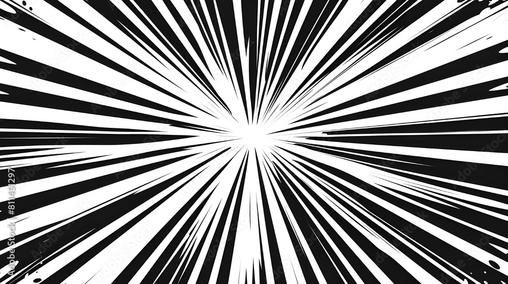 Radial anime speed lines. Crash zoom effect for comic book. Radial ...