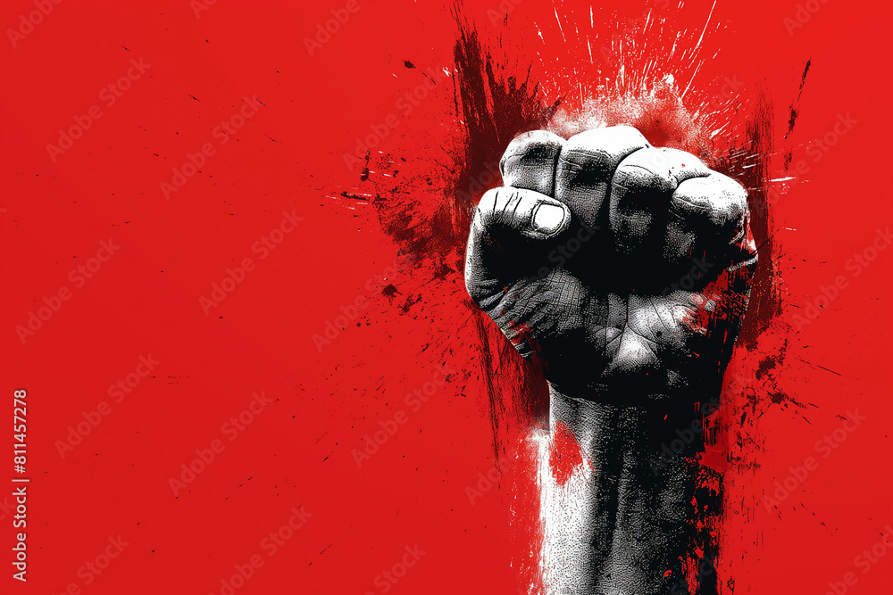 “Power and Resistance” A striking black and white clenched fist stands ...