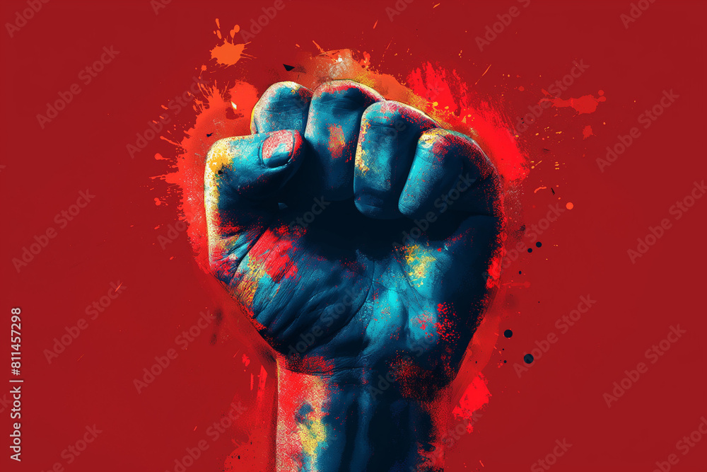 “Power and Resistance” A striking black and white clenched fist stands ...