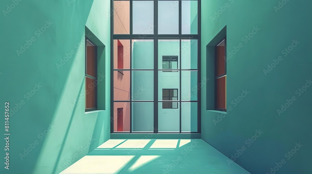 Geometric window frames flat design front view unique perspectives ...