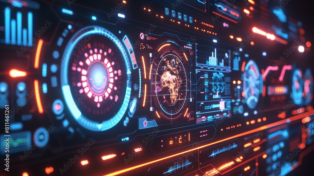 Multilayered Digital Interface Enhances Spatial Data Visualization Ai Generated Stock