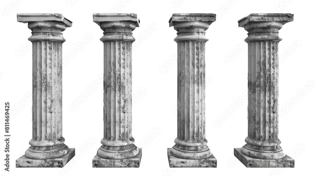 Greek column isolated on transparent background, pillar cut out Stock ...