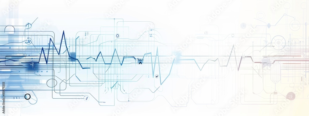 Abstract medical technology background with blue color and health care ...