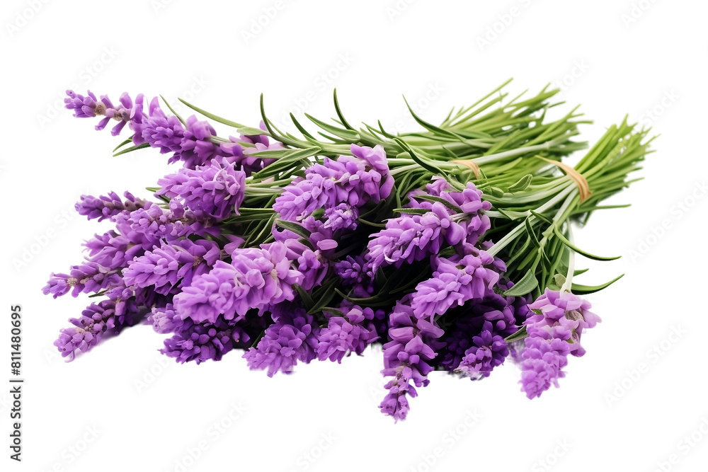 Lavender's soothing essence fills the frame., isolated on white ...