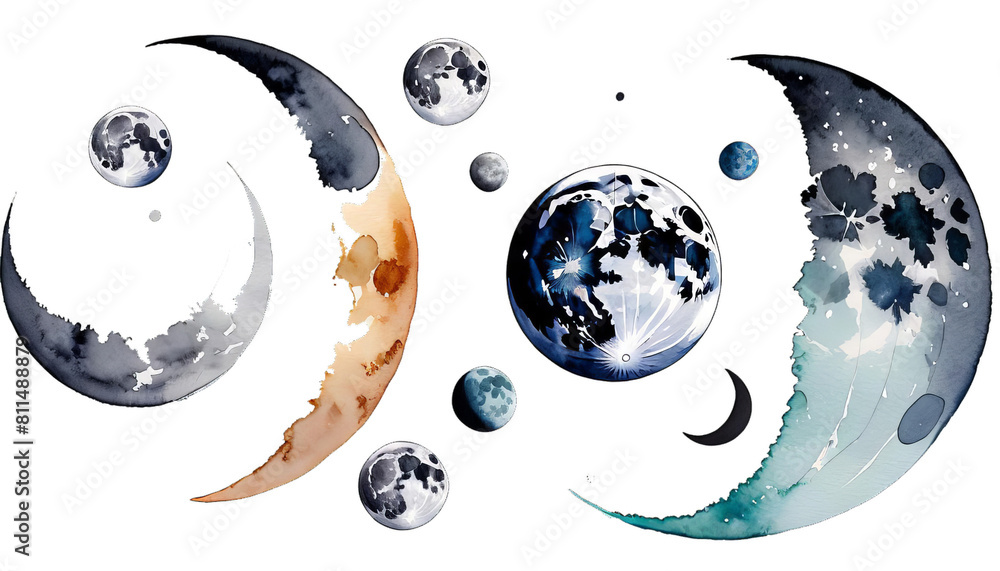 renewal abstract painted banner planet beginning phases natural ...