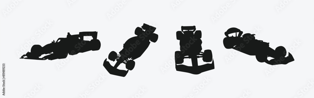 formula racing set silhouette. sport racing, vehicle, competition ...