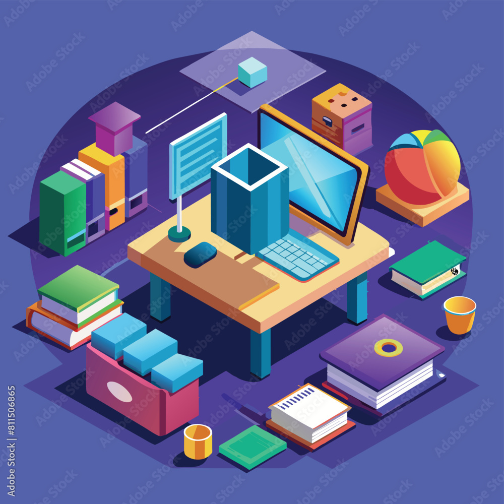 E-learning digital classroom. Online education and virtual learning ...