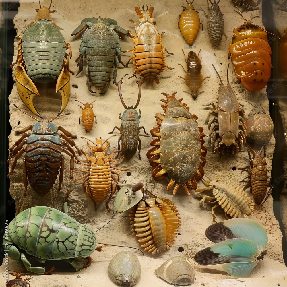 All types of insects, slugs and trilobites., Todo tipo de insectos ...
