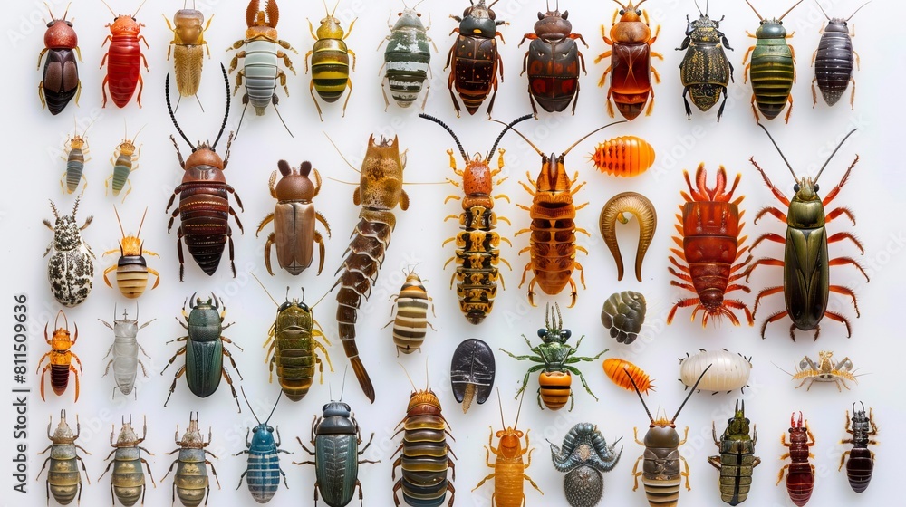 All types of insects, slugs and trilobites., Todo tipo de insectos ...