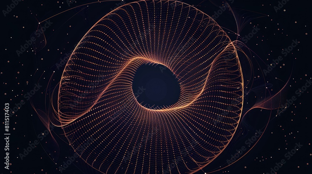 Precise pixel art interpretation of a circular design with wavy lines ...