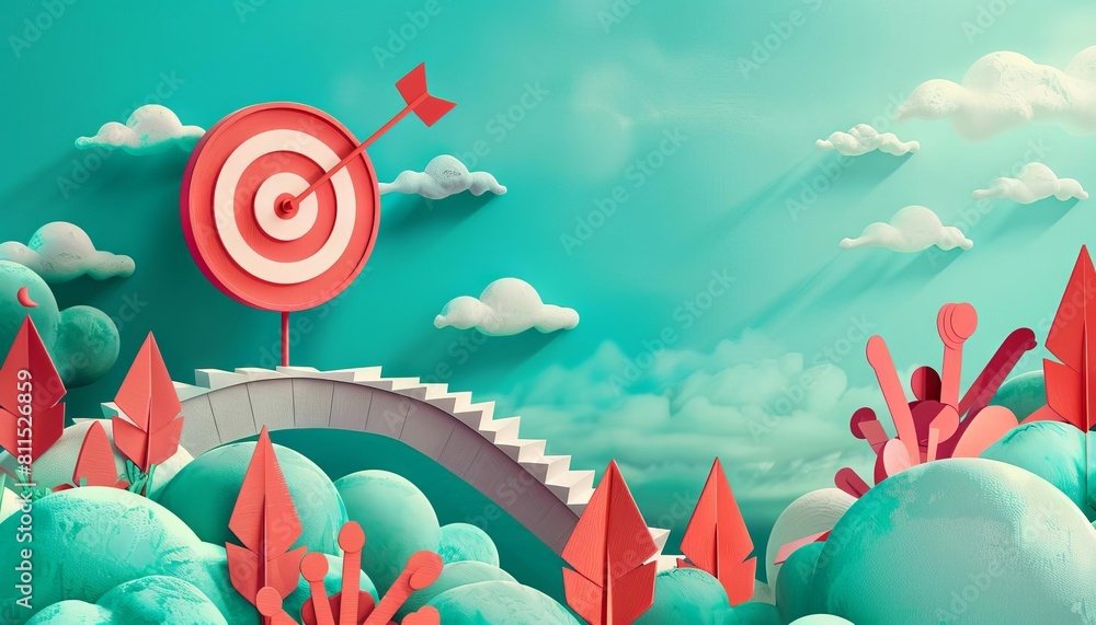 An artistic illustration of a pipeline leading to a target, symbolizing ...