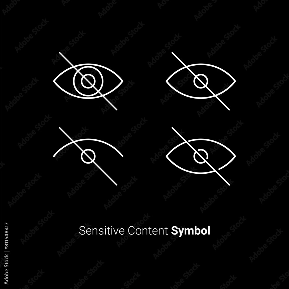 Sensitive Content Symbol rev. Sensitive content vector sign. Social ...