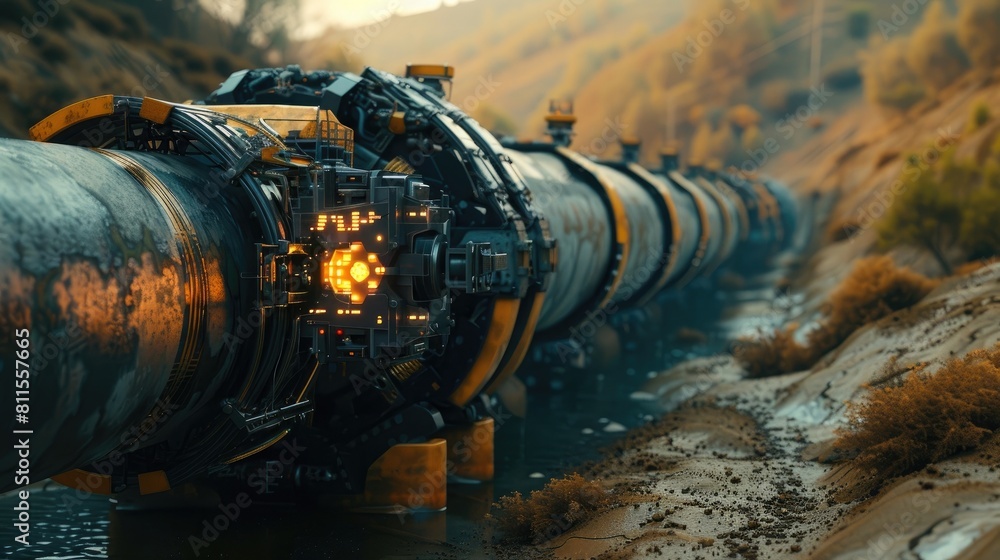 Foto de pipeline inspection robot crawling inside a pipeline ...