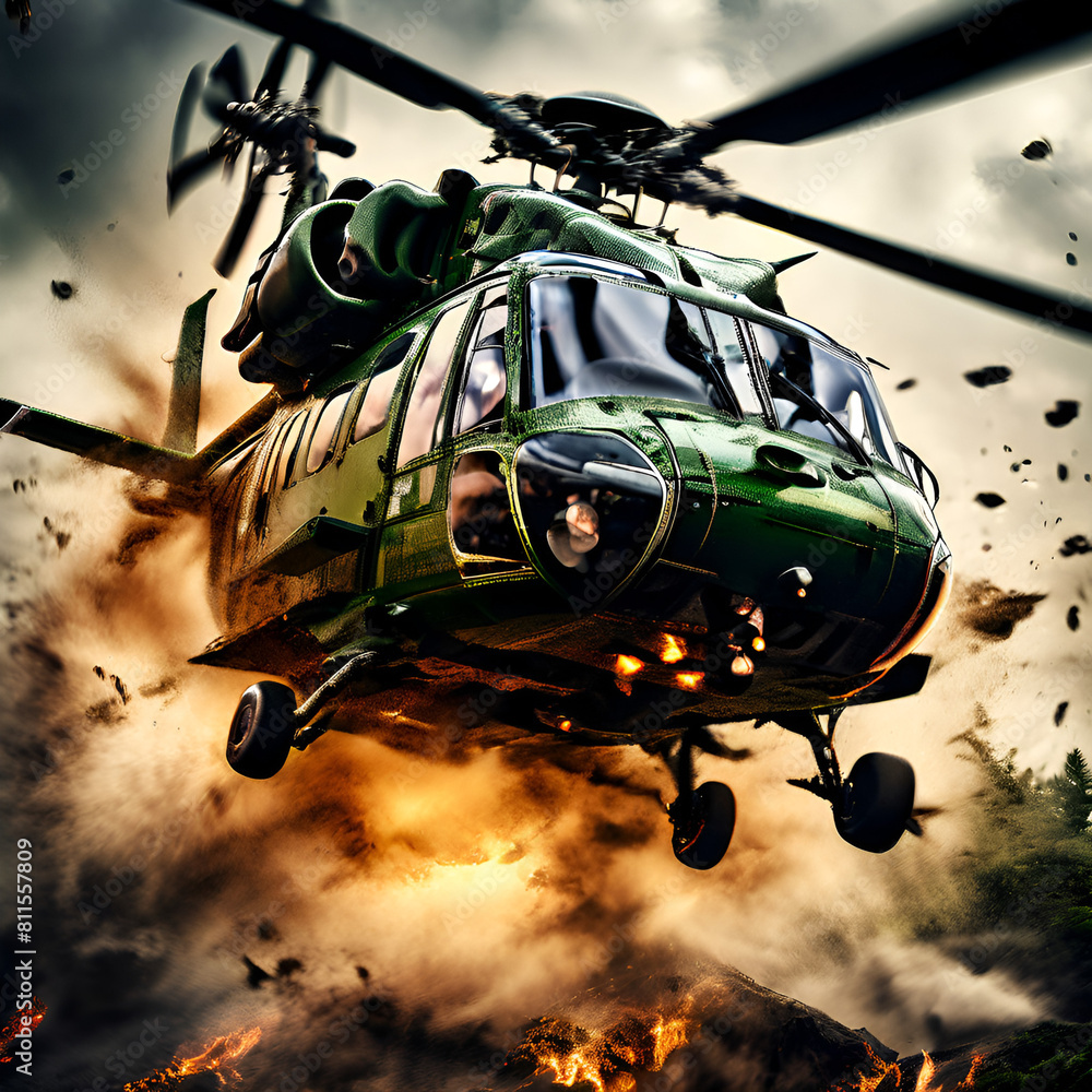 Experience the intense drama of a helicopter crash captured in hyper ...