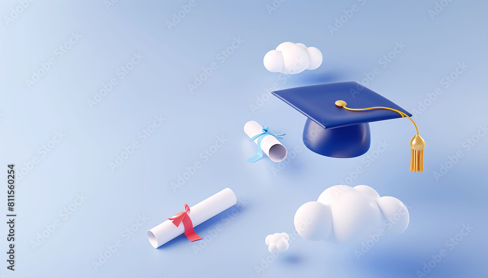 Graduation cap background for graduation ceremony and degree ...