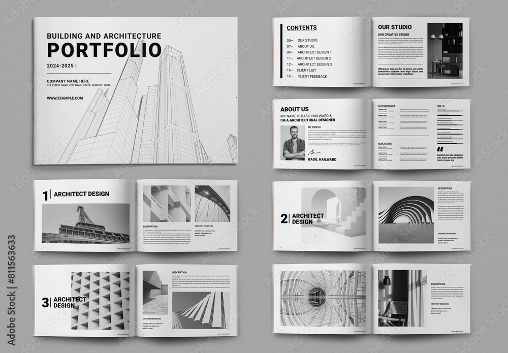 Architecture Portfolio Template Landscape Stock Template | Adobe Stock