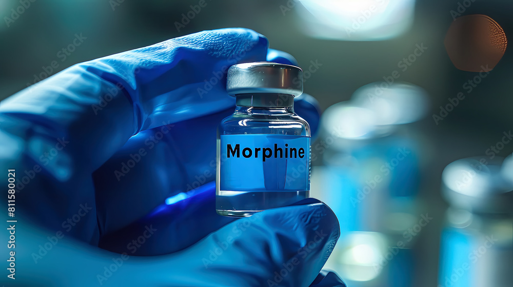Foto de Morphine medical bottle of pain medication of opiate family ...