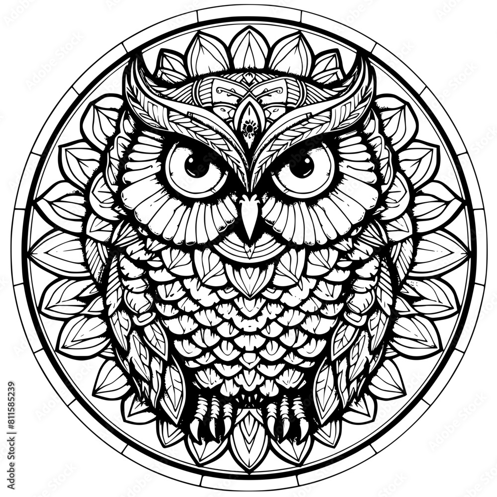 Vetor de Owl Mandala, Bird Mandala, Owl, Owl Clipart, Owl SVG, Mandala ...