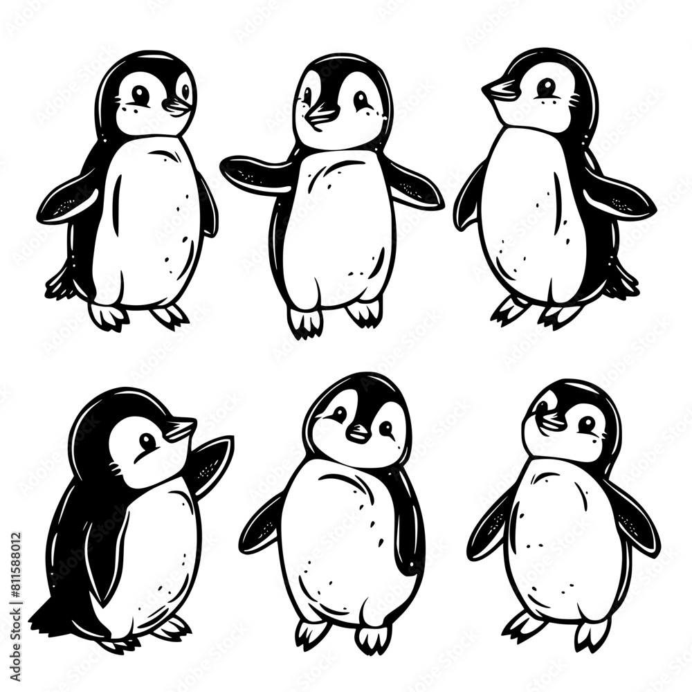 Baby Penguin SVG, Penguin Svg, Penguin Clipart, Doodle Animal Svg ...