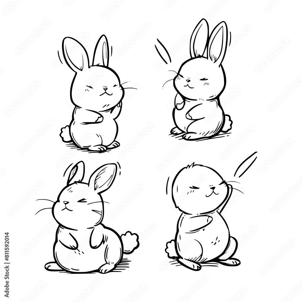 Baby Rabbit SVG, Rabbit Svg, Rabbit Clipart, Doodle Animal Svg, Doodle ...