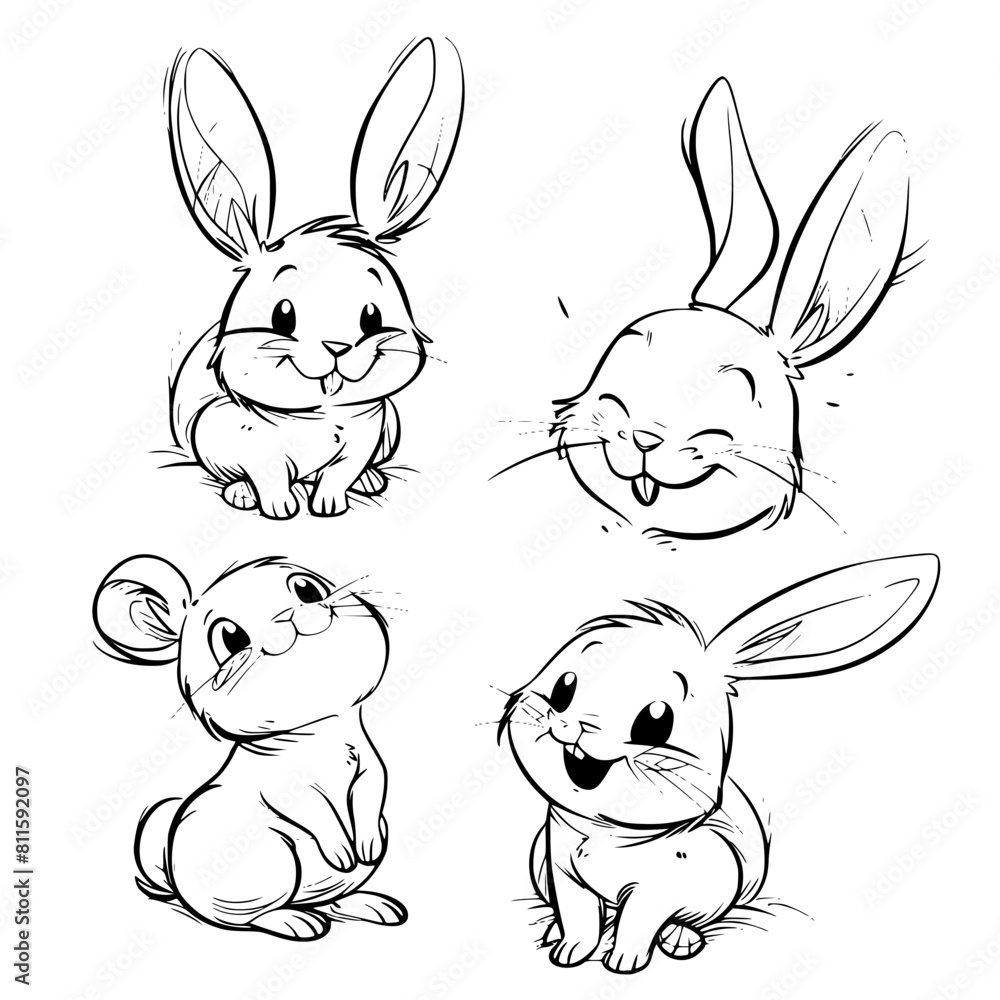Baby Rabbit SVG, Rabbit Svg, Rabbit Clipart, Doodle Animal Svg, Doodle ...