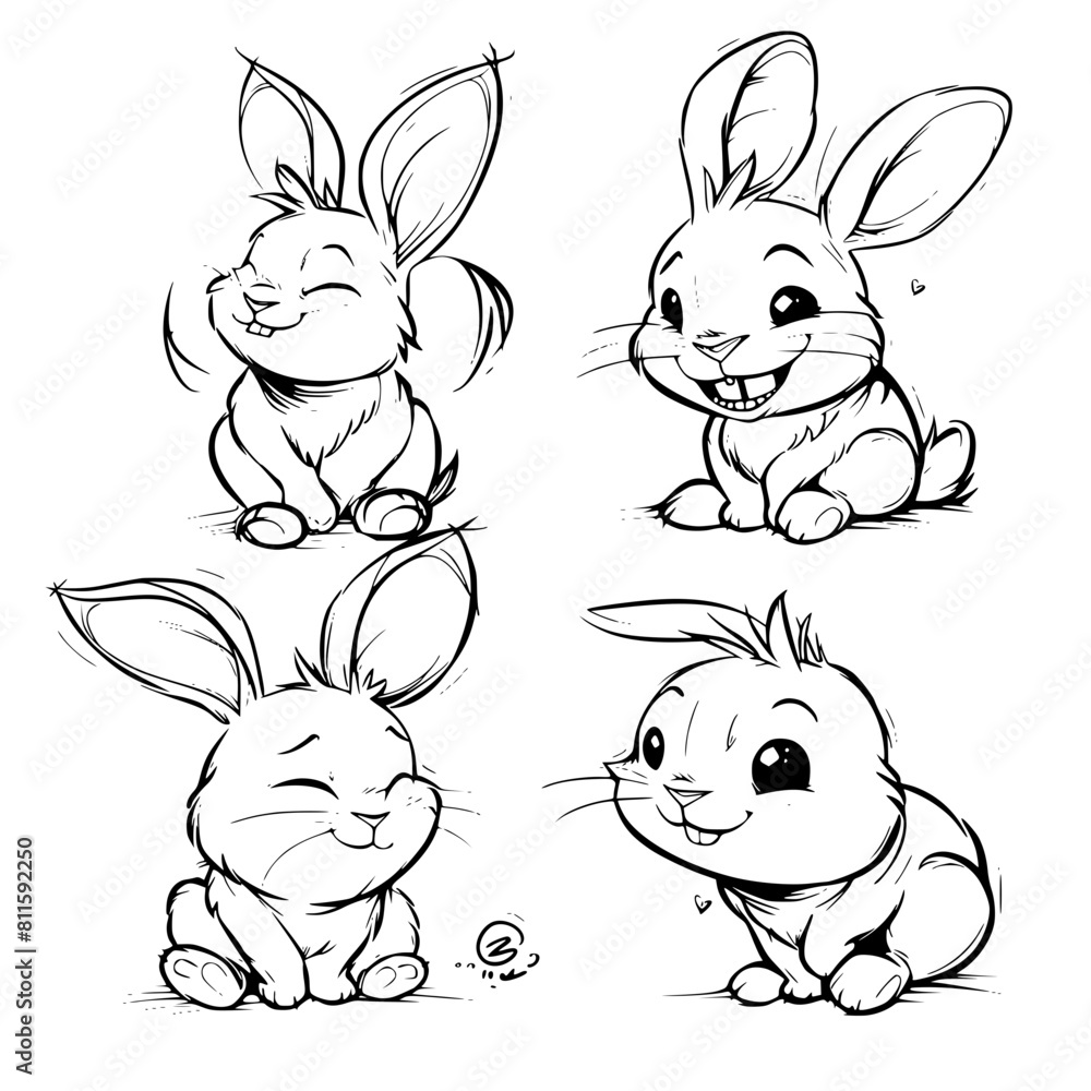 Baby Rabbit SVG, Rabbit Svg, Rabbit Clipart, Doodle Animal Svg, Doodle ...
