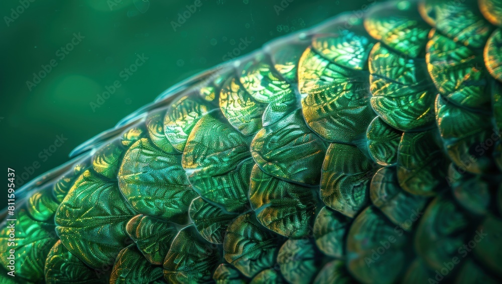 Frame a close-up shot capturing the intricate patterns on the scales of ...
