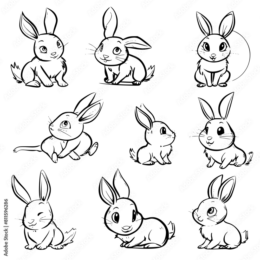 Baby Rabbit SVG, Rabbit Svg, Rabbit Clipart, Doodle Animal Svg, Doodle ...