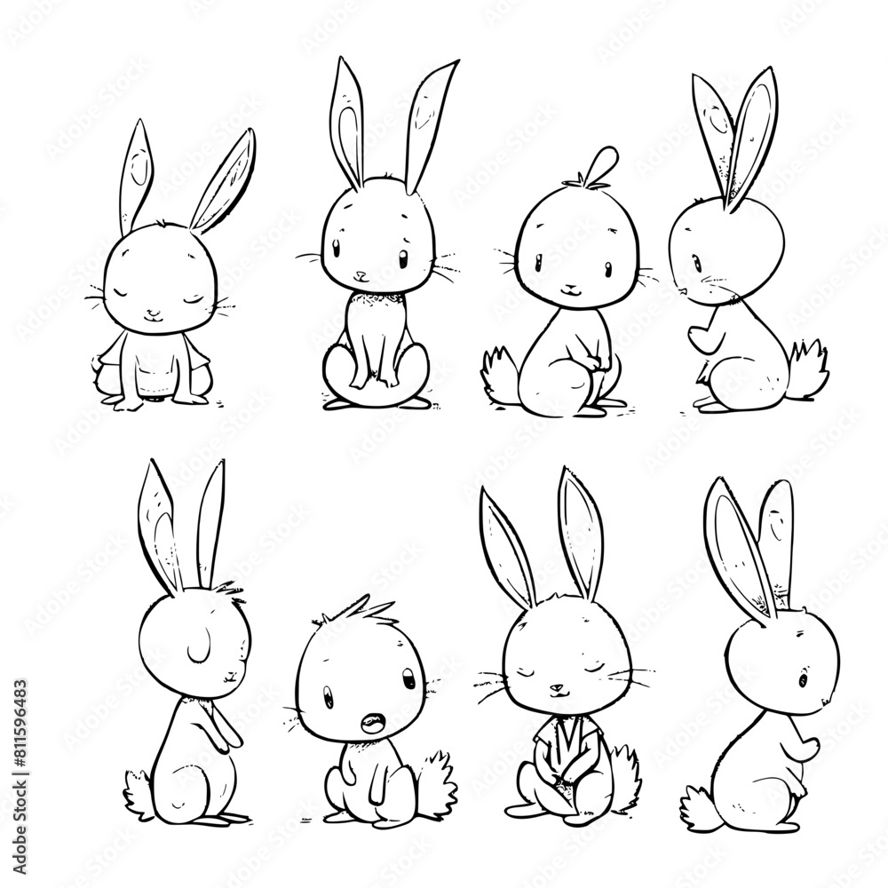 Baby Rabbit SVG, Rabbit Svg, Rabbit Clipart, Doodle Animal Svg, Doodle ...