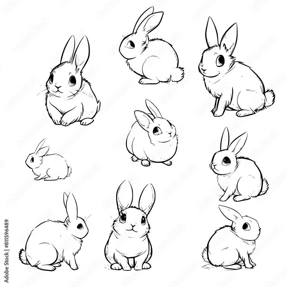 Baby Rabbit SVG, Rabbit Svg, Rabbit Clipart, Doodle Animal Svg, Doodle ...