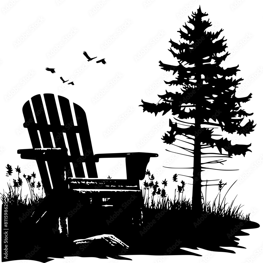 Adirondack Chair png, Adirondack Chair, Chair vector, Adirondack Scene ...