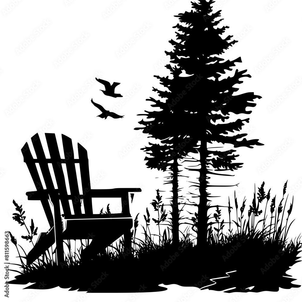 Adirondack Chair png, Adirondack Chair, Chair vector, Adirondack Scene ...