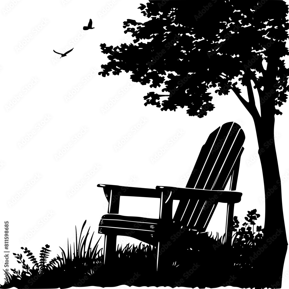 Adirondack Chair png, Adirondack Chair, Chair vector, Adirondack Scene ...