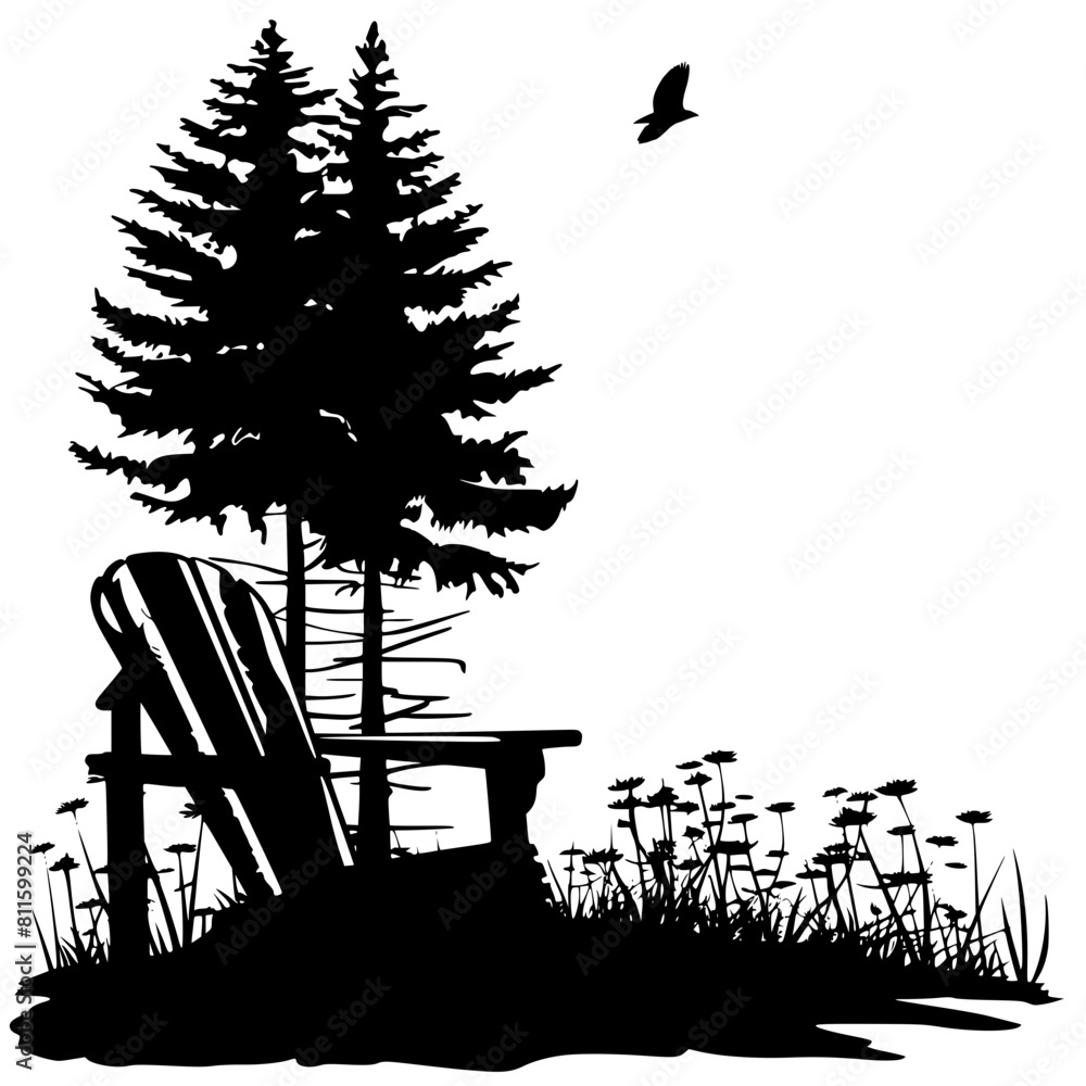 Adirondack Chair png, Adirondack Chair, Chair vector, Adirondack Scene ...