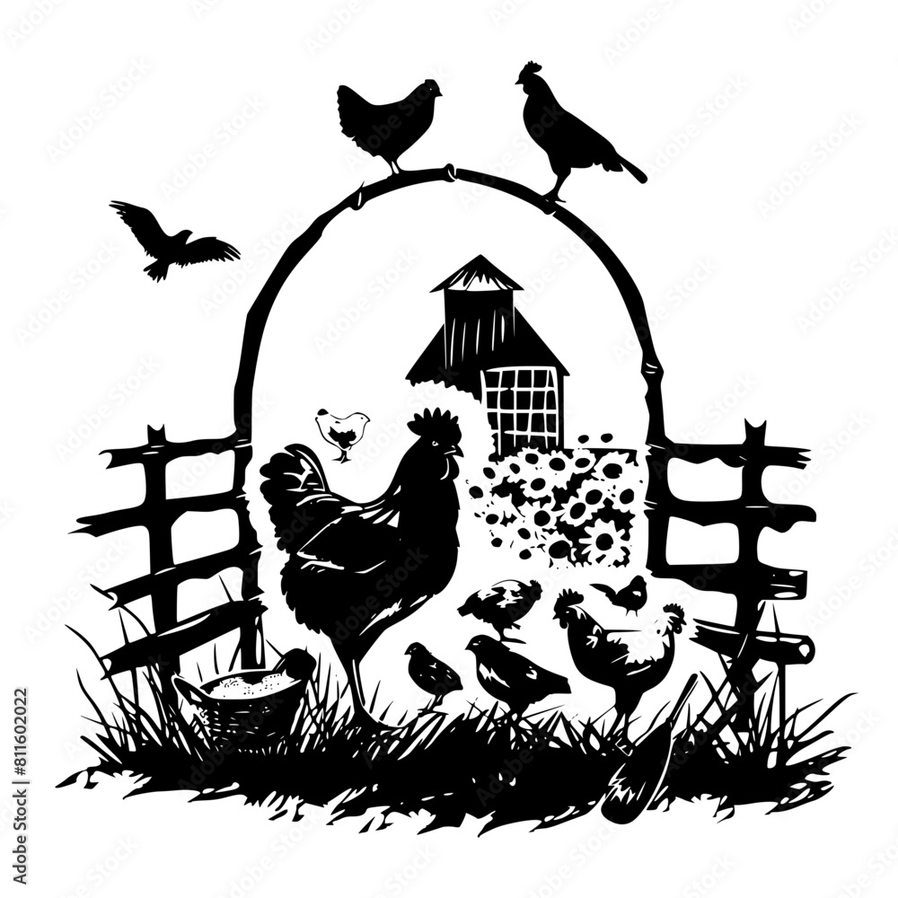 farm silhouette, farm scene, Farm Scene dxf, Farm Scene png, Farm Scene ...