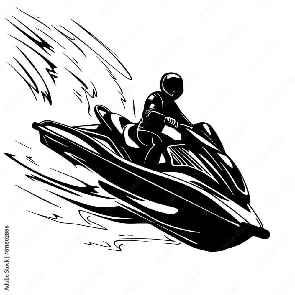 Jet Ski Svg Jet Ski Dxf Jet Ski Png Jet Ski Vector Jet Ski Outline Jet Ski Clipart Jet