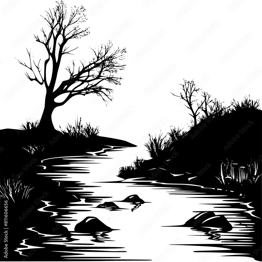 River Scene png, River Scene vector, River Scene clipart, River ...