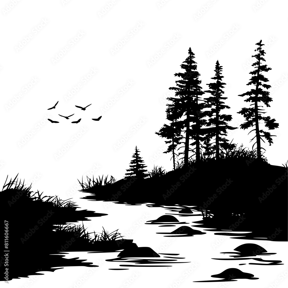 River Scene png, River Scene vector, River Scene clipart, River ...
