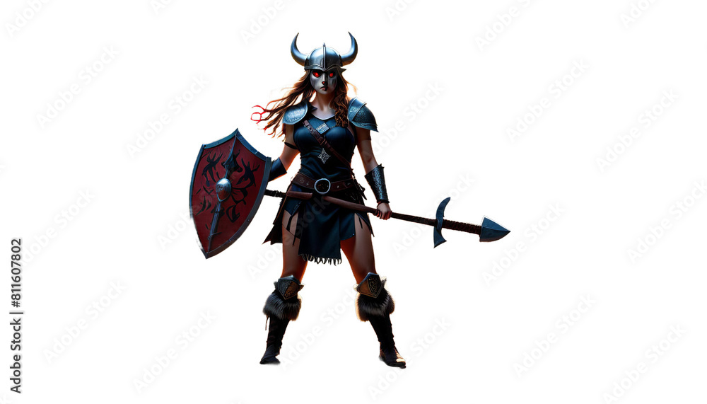 black rays sun bloody mystical demon stance eyes hiding woman viking ...