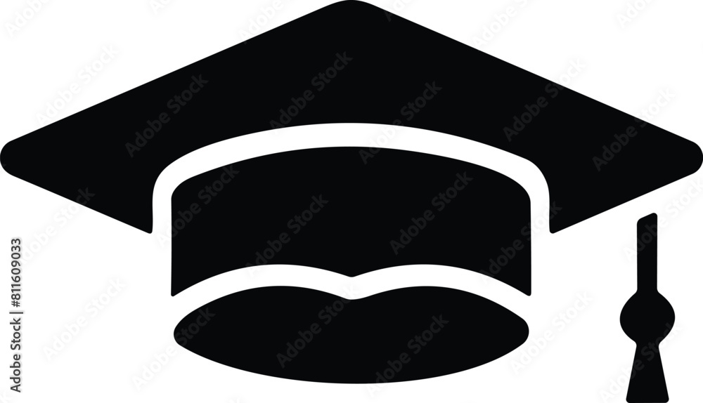 Academic cap. Graduation hat cap icon. Graduation student black cap and ...