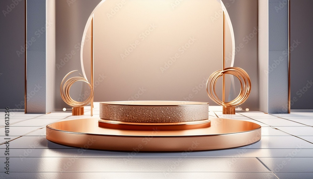 highlighting a cutting-edge 3D vector product podium concept ...