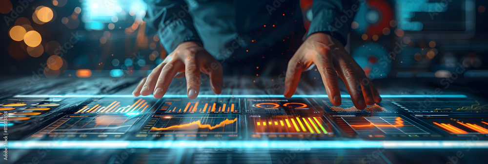 Photo realistic image of a Business Intelligence Specialist creating ...