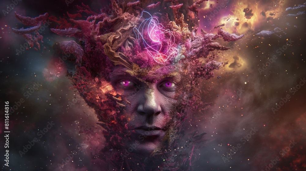 A creative worker infusing vitality into static shapes, creating a ...