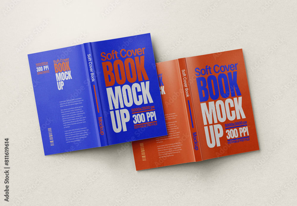 Paperback Book Cover Mockup Stock Template | Adobe Stock