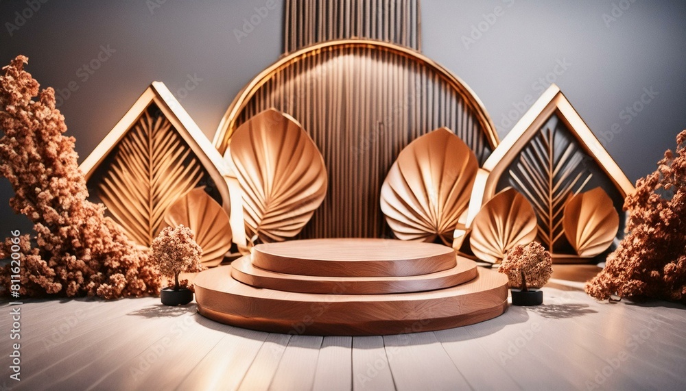 showcasing a dynamic 3D vector product podium concept, presenting sleek ...