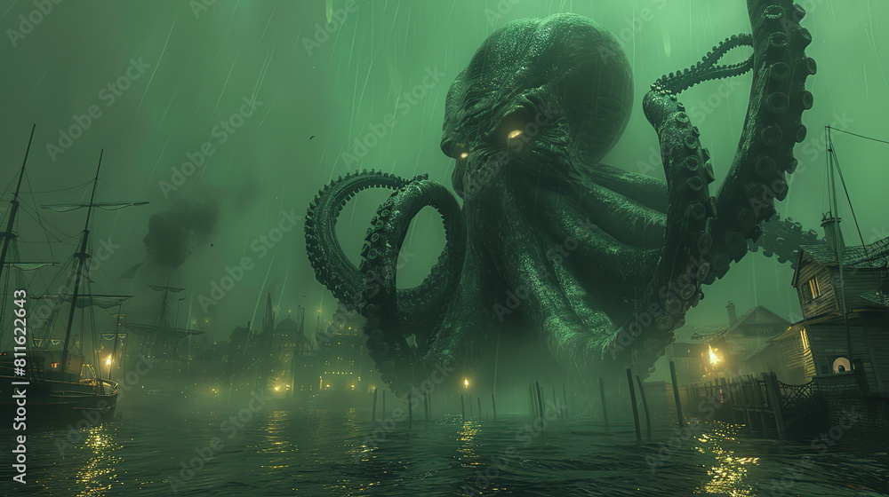Cthulhu, Lovecraft, mythos, horror, creature, tentacles, cosmic ...