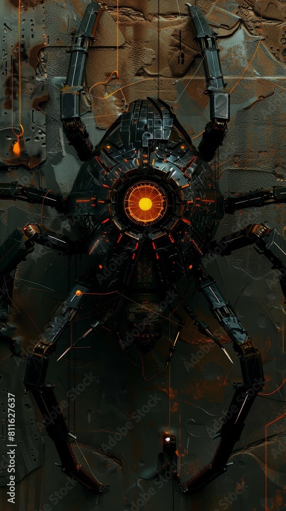 Digital Sculpture of a stealthcapable, mech arachnid with nanorepair ...