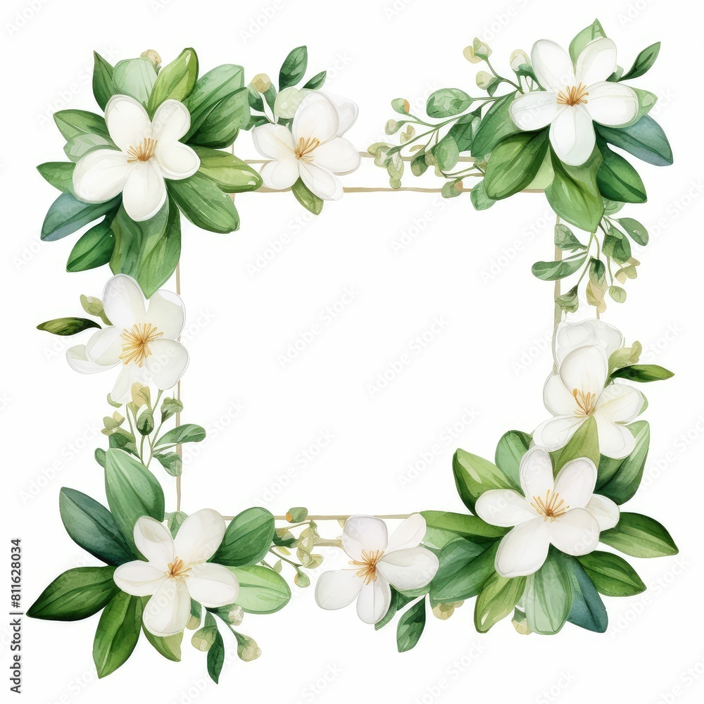 jasmine themed frame or border for photos and text. delicate white ...